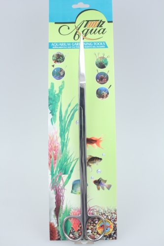 Aquarium Live Fish Tank Water Plant Tool Curved Scissors 11" Long ...