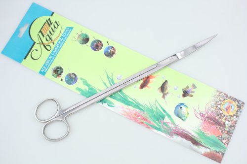 Aquarium Live Fish Tank Water Plant Tool Curved Scissors 11" Long ...