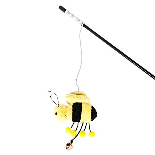Blueberry Pet Interactive Toys for Cat Plush Bee Dangle Cat Teaser Wand ...