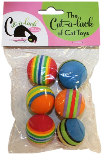 Cat-A-Lack 6-Piece Striped Balls for Pets - Pet Lovers Center