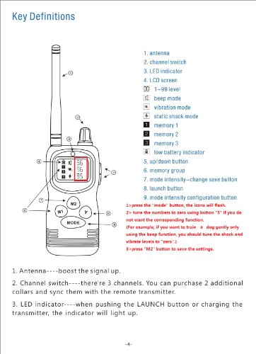 Esky EP-1000R-B1 1000M Range Waterproof Rechargeable LCD Remote Shock ...