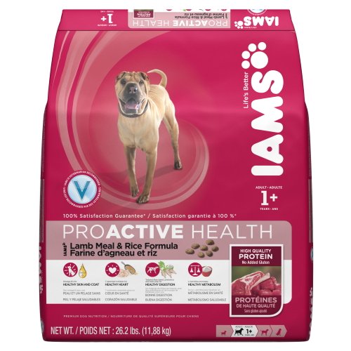 Iams Proactive Health Adult Lamb Meal & Rice Premium Dog Nutrition 26.2 ...