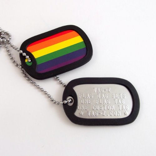 Military Dog Tags - Custom Embossed GAY PRIDE FLAG Military Dog Tag Set ...