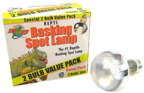 Zoo Med Reptile Basking Spot Lamp 50 Watts 2 Bulb Value Pack - Pet ...
