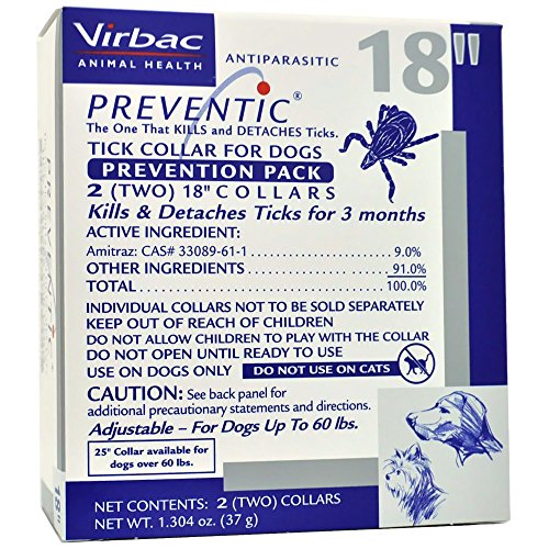2 PACK Preventic Tick Collar 18" for Dogs up to 60 Lbs - Pet Lovers Center