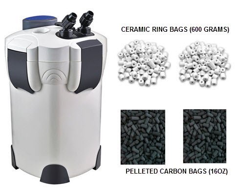 Aquatop CF500UV 525 GPH 5-Stage Canister Filter with 9-watt UV for ...