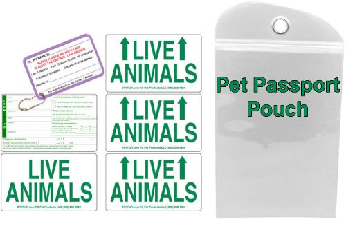 Live Animal Label Set of 5 w/ Pet Passport Pouch - Pet Lovers Center